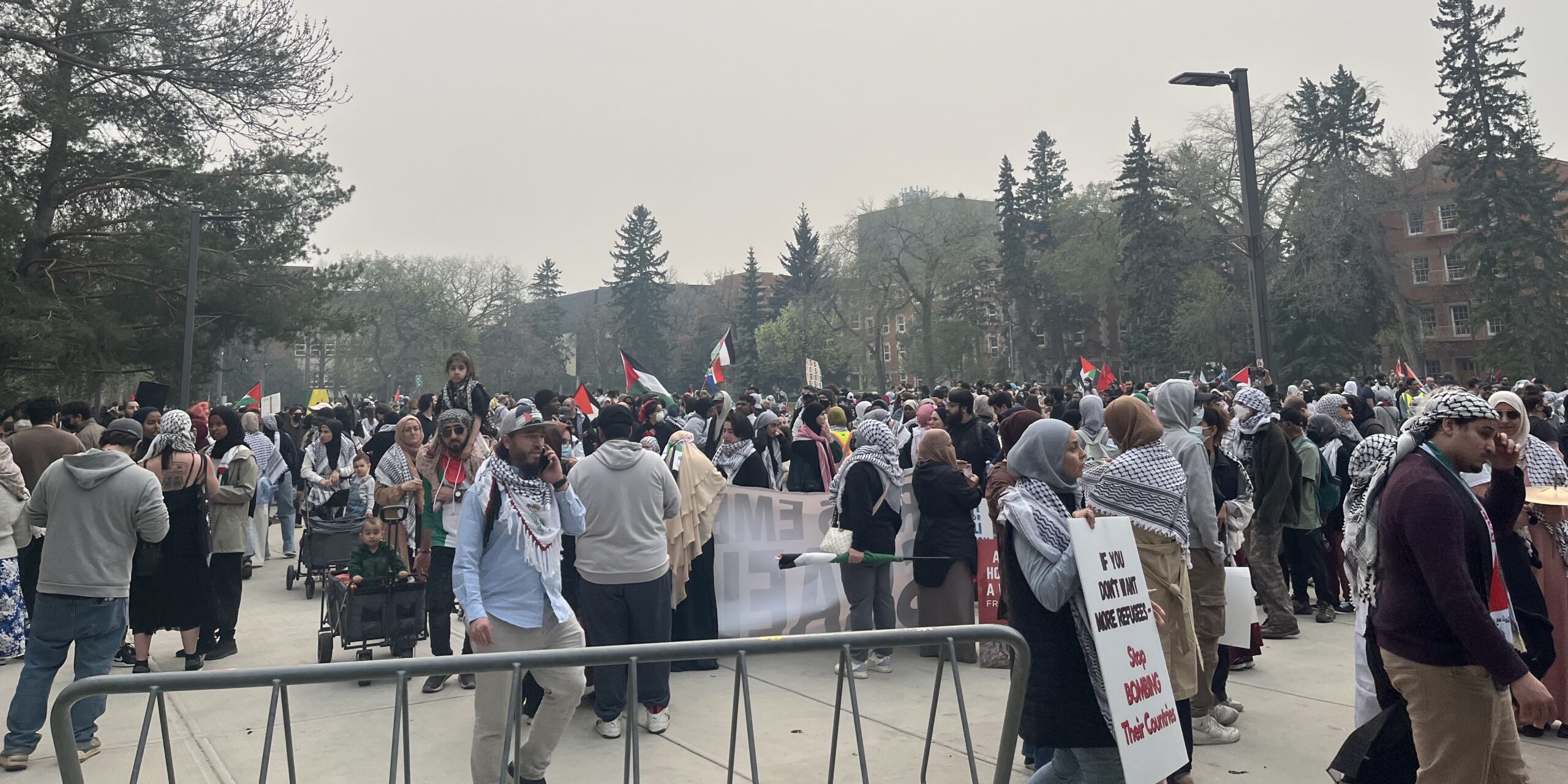 Protesters march to U of A Main Quad, begin indefinite sit-in - The Gateway